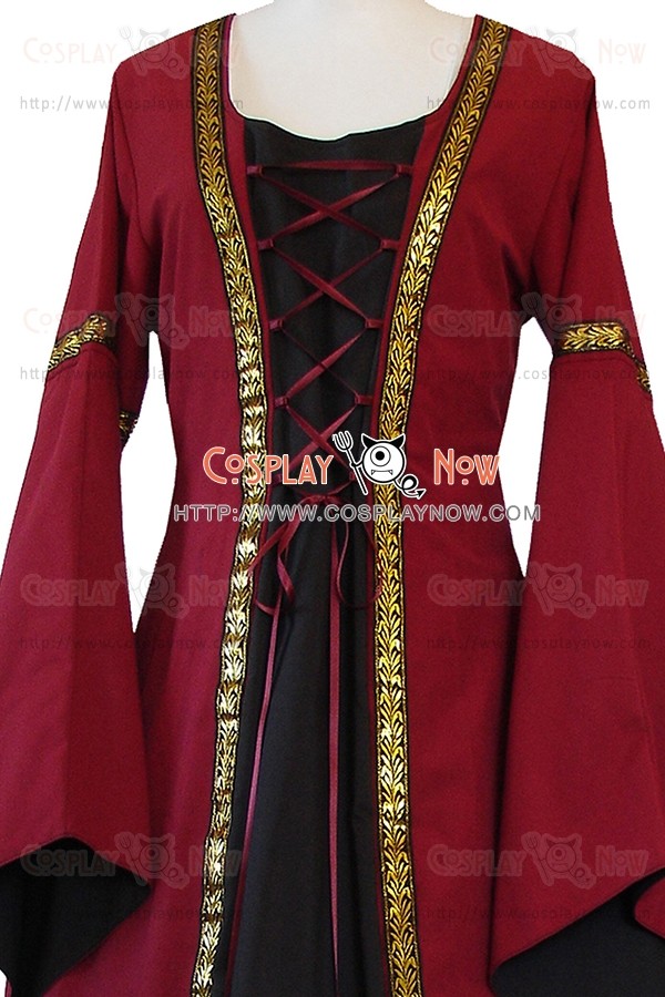 Carnival Renaissance Medieval Garment Robe Anna Red Dress Halloween