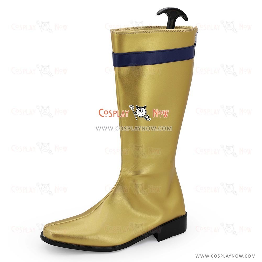 Genta Umemori Shinken Gold Boots for Samurai Sentai Shinkenger Cosplay