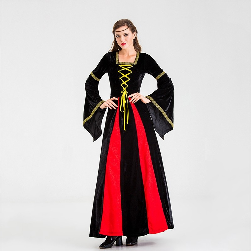 Retro Royal Princess Cosplay Queen Costume Stage Dress Halloween