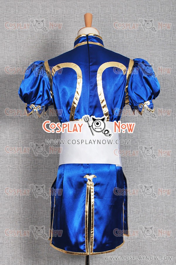 Street Fighter Cosplay Chun Li Costume Blue Uniform