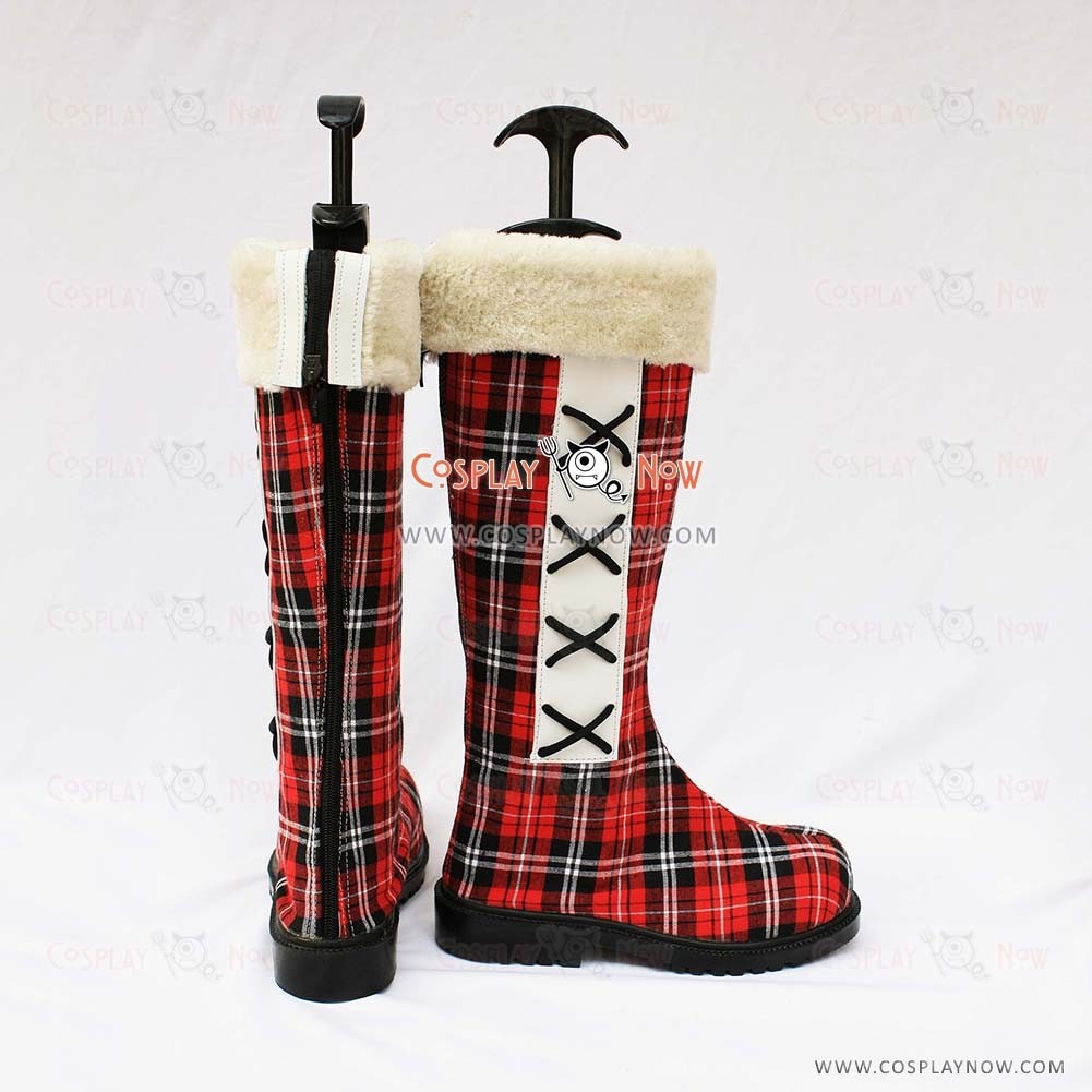 Black Butler Ciel's Kawaii Gird Pattern Cosplay Snow Boots