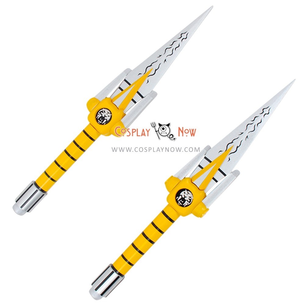 Prop 1067 Power Rangers_Yellow Ranger_Daggers_Costume_Cosplay Accessory