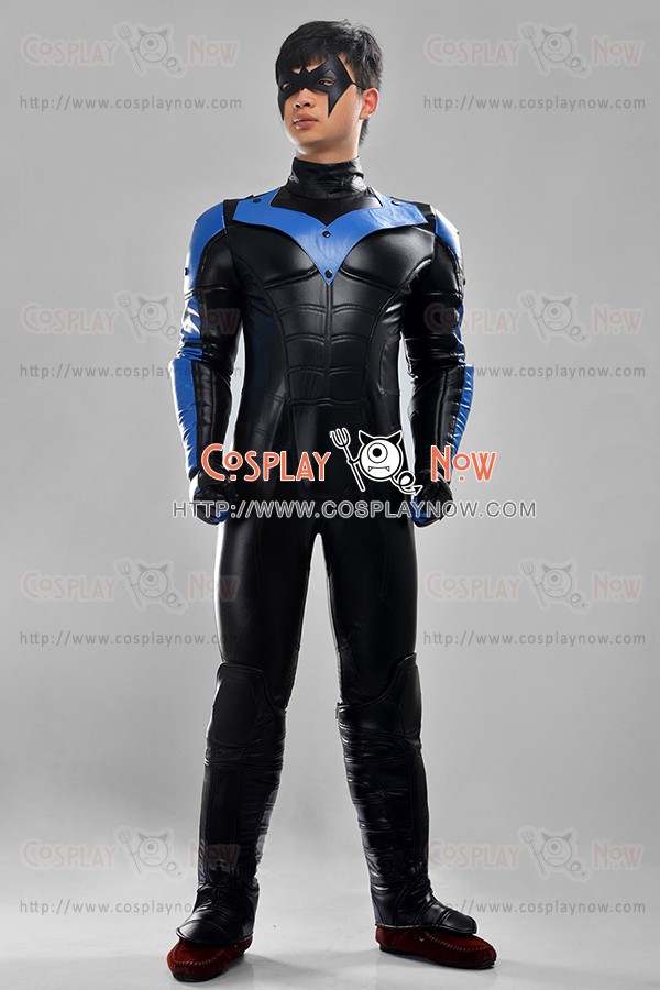 Nightwing Costume For Batman Arkham City Cosplay Uniform Jumpsuit