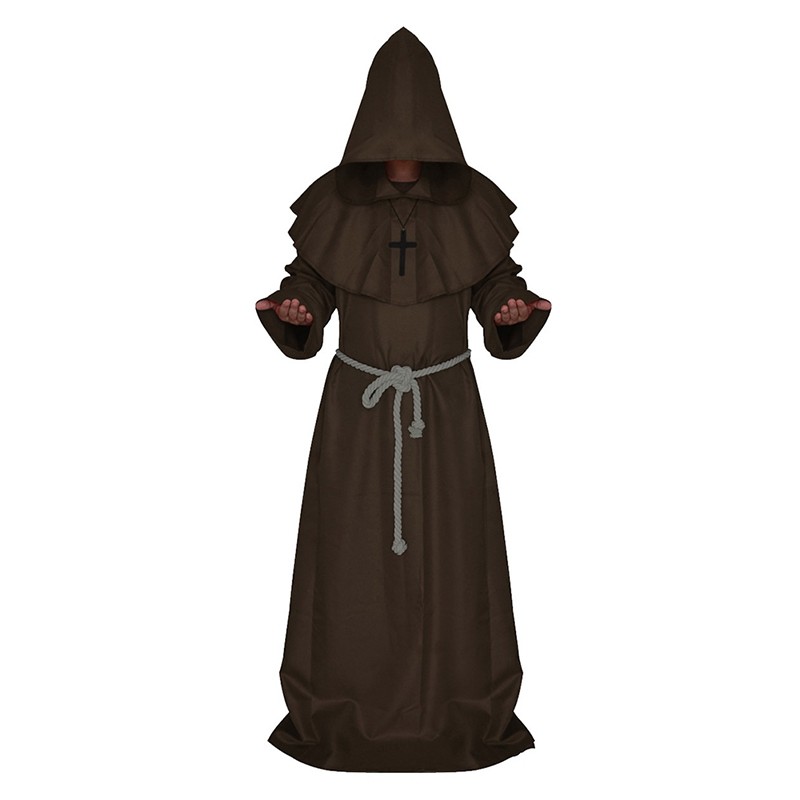 Historical Ancient Medieval Monk Wizard Cosplay Costume Robe Halloween