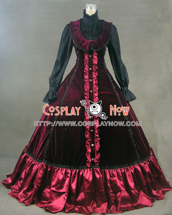 Victorian Gothic Punk Lolita Ball Gown Prom Steampunk Dress