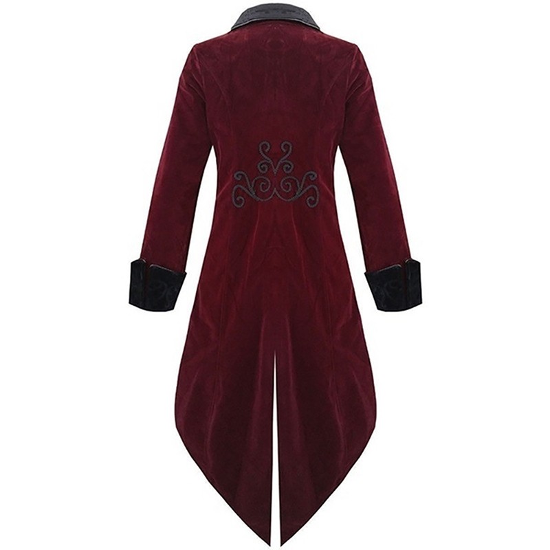 Medieval Historical Retro Medium Length Punk Coat Tuxedo Halloween