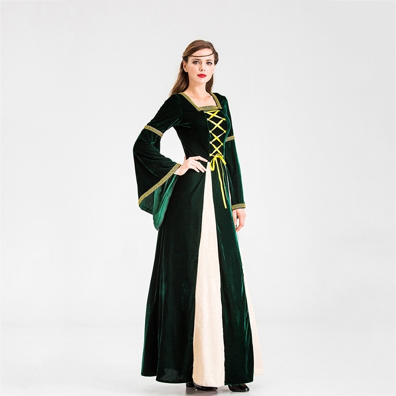 Retro Royal Princess Cosplay Queen Costume Stage Dress Halloween