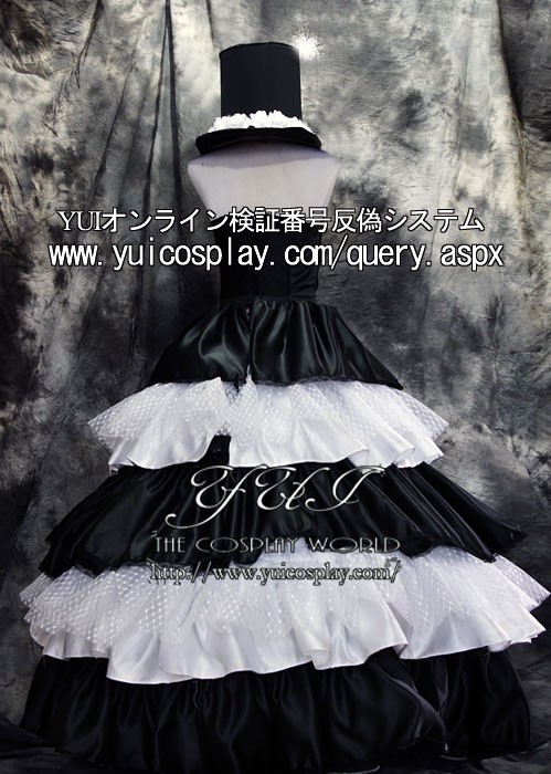 One Piece Cosplay Perona Costume Formal Dress Black White