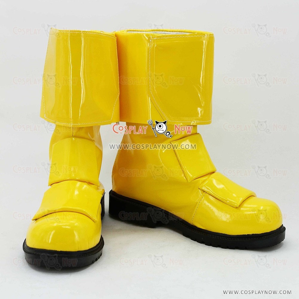 Ran Uzaki GekiYellow Boots for Juken Sentai Gekiranger Cosplay